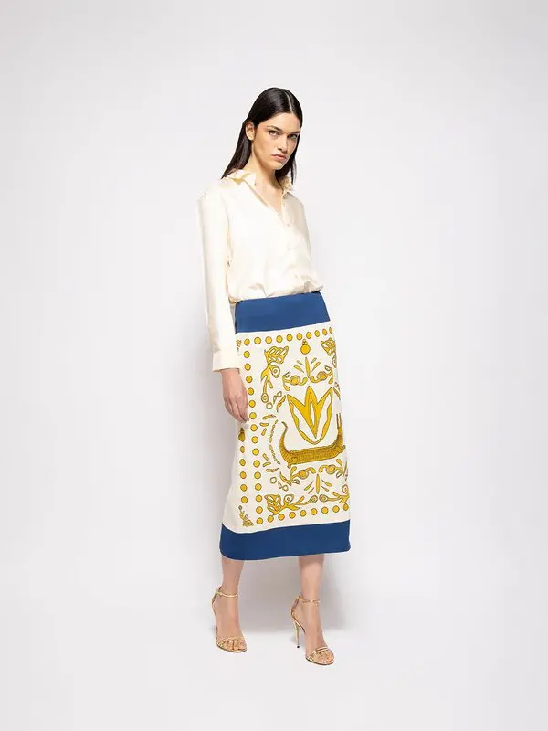 PAULA Ametista Vanilla Custard Silk Twill Shirt - Cream