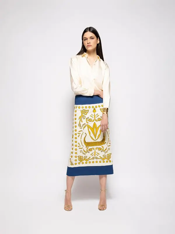 PAULA Ametista Vanilla Custard Silk Twill Shirt - Cream