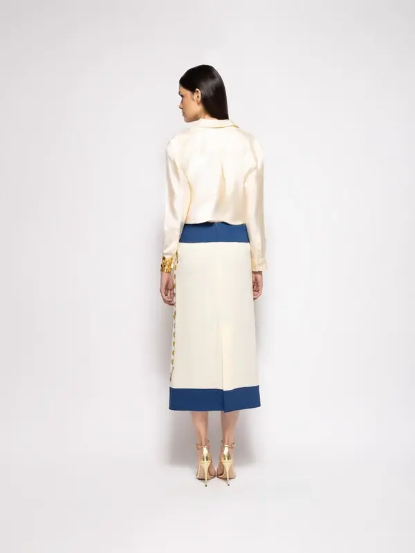 PAULA Ametista Vanilla Custard Silk Twill Shirt - Cream