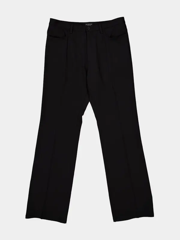 Balenciaga Straight Fit Tailored Trousers - Black