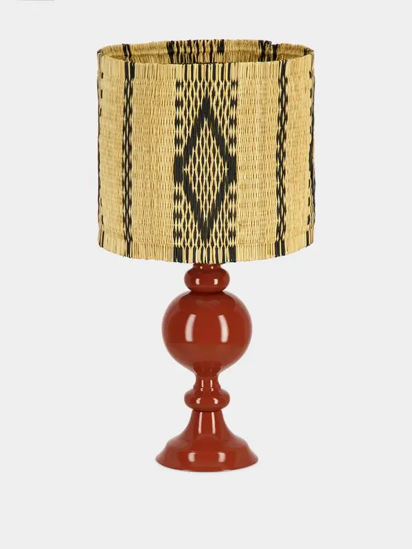 HOUSE OF CAPRICORN Sado Brick Wood Lamp Base - Orange