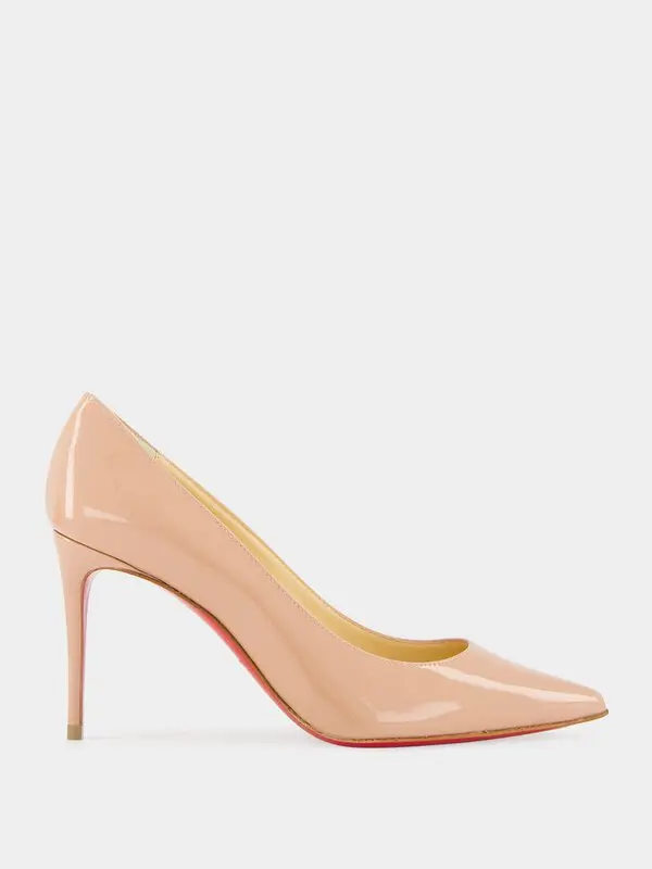 CHRISTIAN LOUBOUTIN Kate 85mm Patent Leather Pumps - Beige