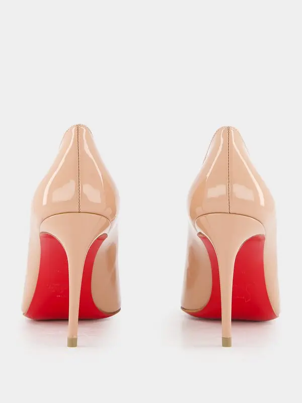 CHRISTIAN LOUBOUTIN Kate 85mm Patent Leather Pumps - Beige