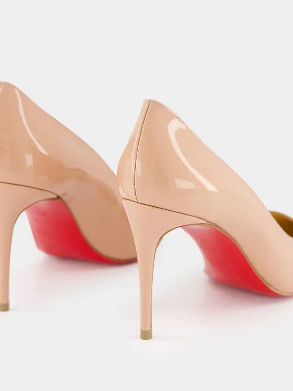 CHRISTIAN LOUBOUTIN Kate 85mm Patent Leather Pumps - Beige