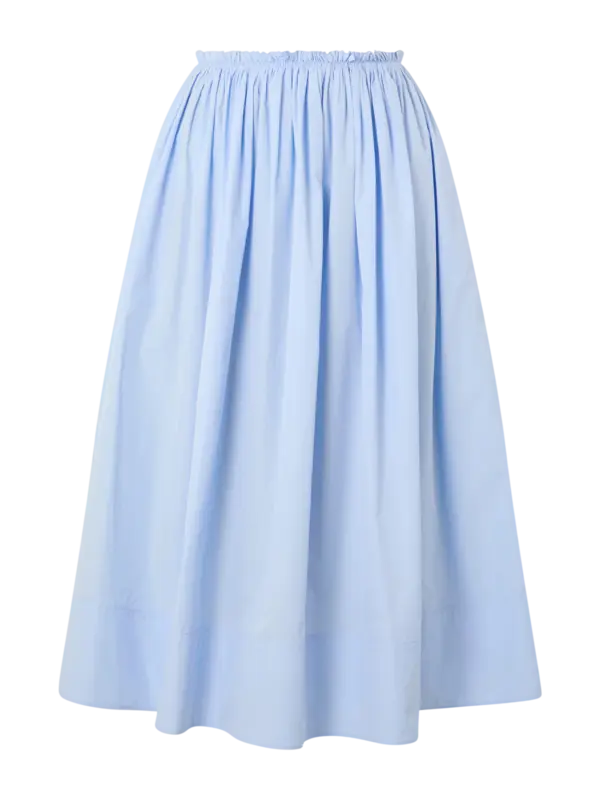 Gabriela Hearst Shiva Gathered Cotton-poplin Maxi Skirt - Blue