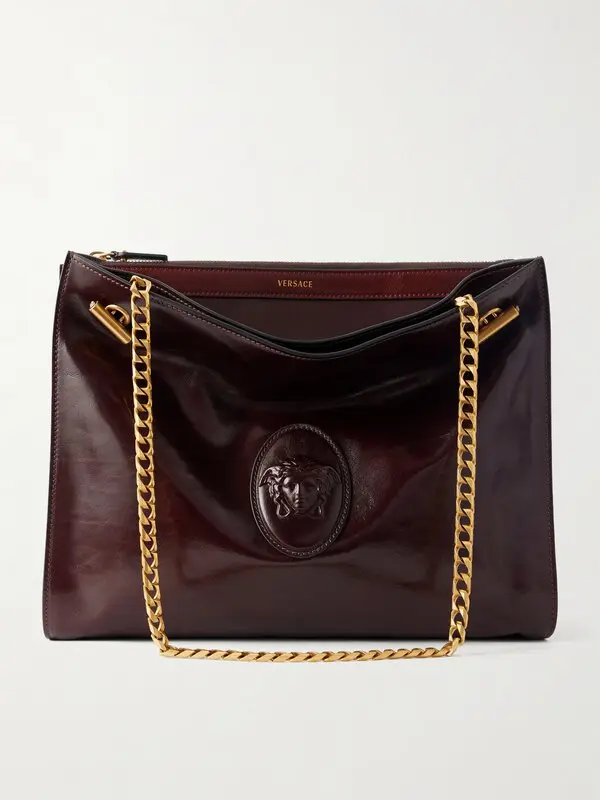 Versace Cabin Leather Shoulder Bag - Brown
