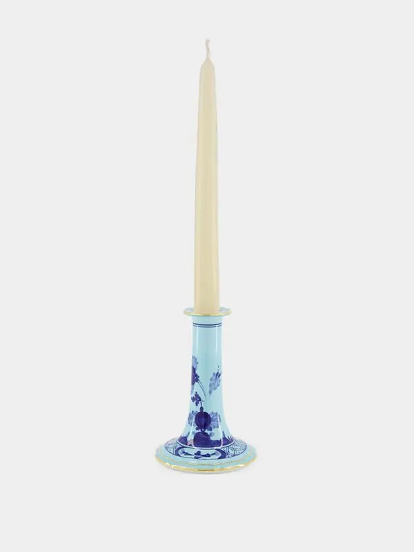 GINORI 1735 Oriente Italiano Porcelain Candleholder - Blue