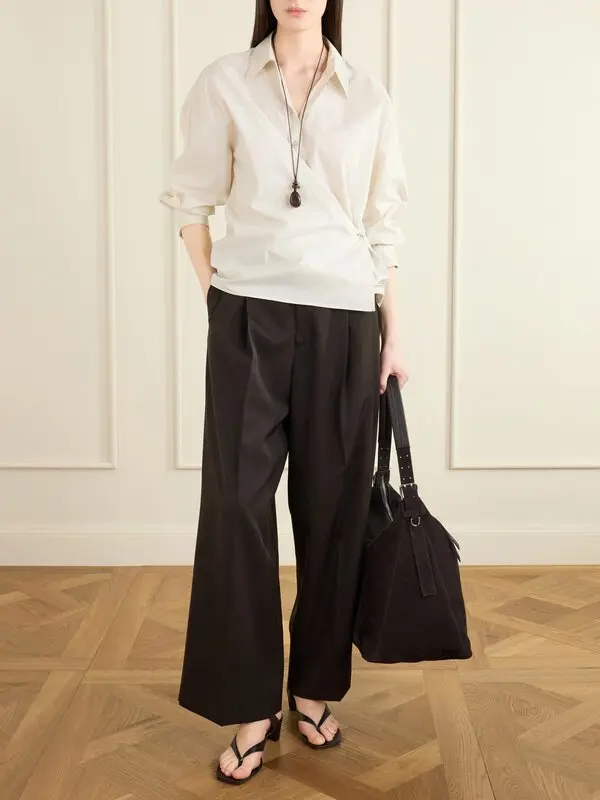 LEMAIRE Belted Hobo Suede Shoulder Bag - Brown
