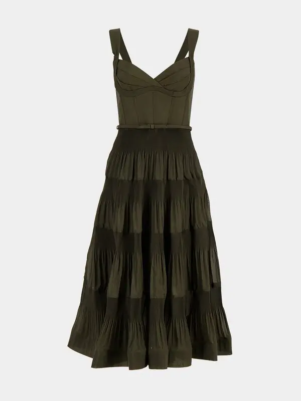 Zimmermann Pleated Draped Midi Dress