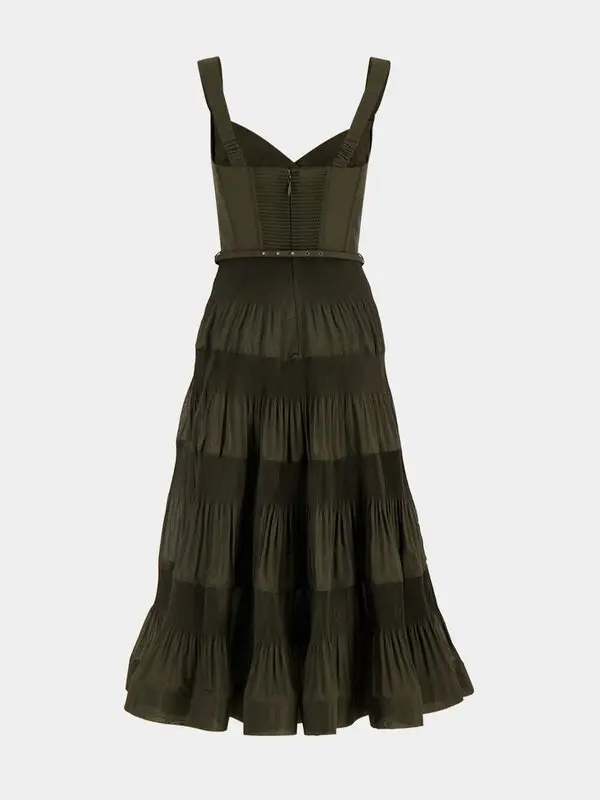 Zimmermann Pleated Draped Midi Dress