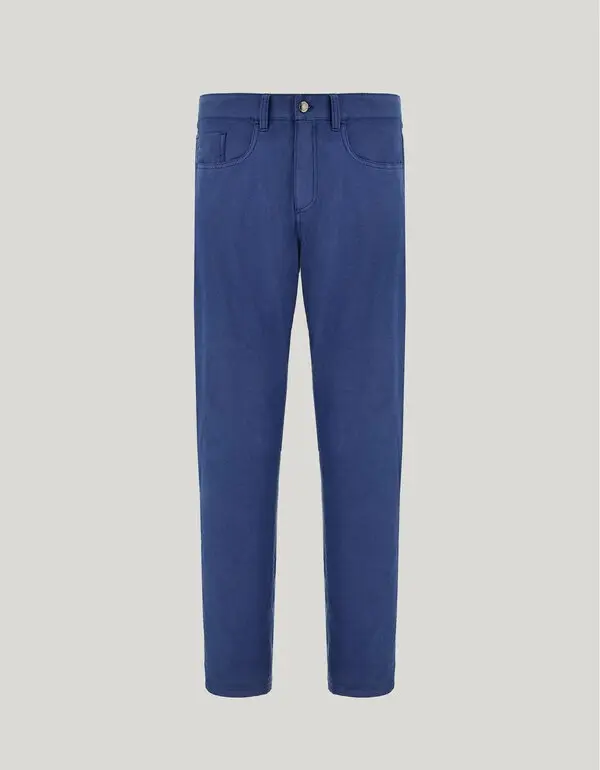 Canali Regular Fit Five Pocket Pants - Blue