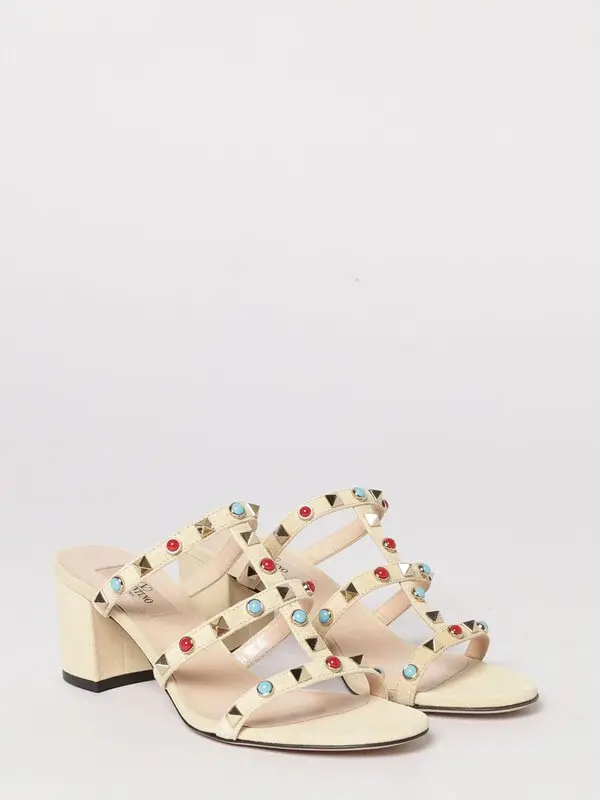Valentino Garavani Rockstud Suede Mules With Stones