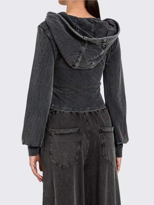 TWINSET Cotton Bustier Hoodie With Zip Closure