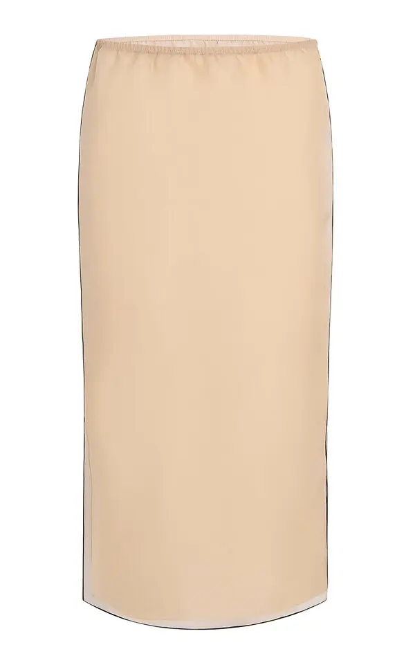 Khaite Sydni Silk Organza Midi Skirt - Nude