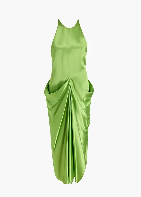Khaite Kent Draped Halterneck Dress - Absinthe