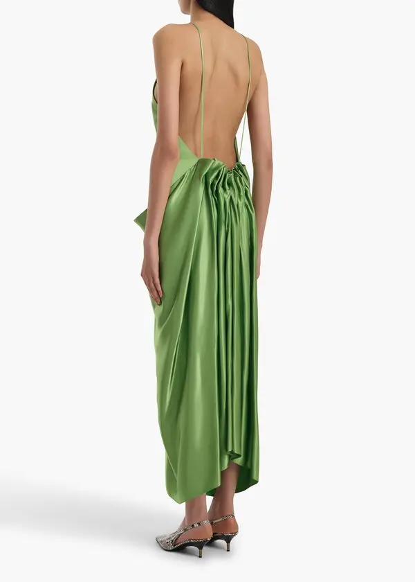 Khaite Kent Draped Halterneck Dress - Absinthe