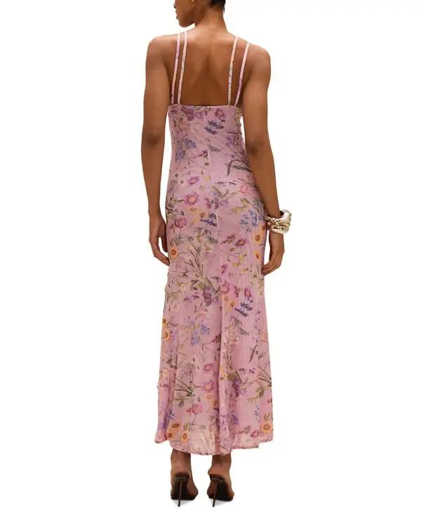 PatBO Embellished Floral Mesh Maxi Dress