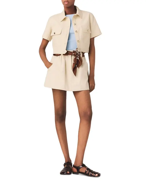 Maje Cropped Jacket - Ecru