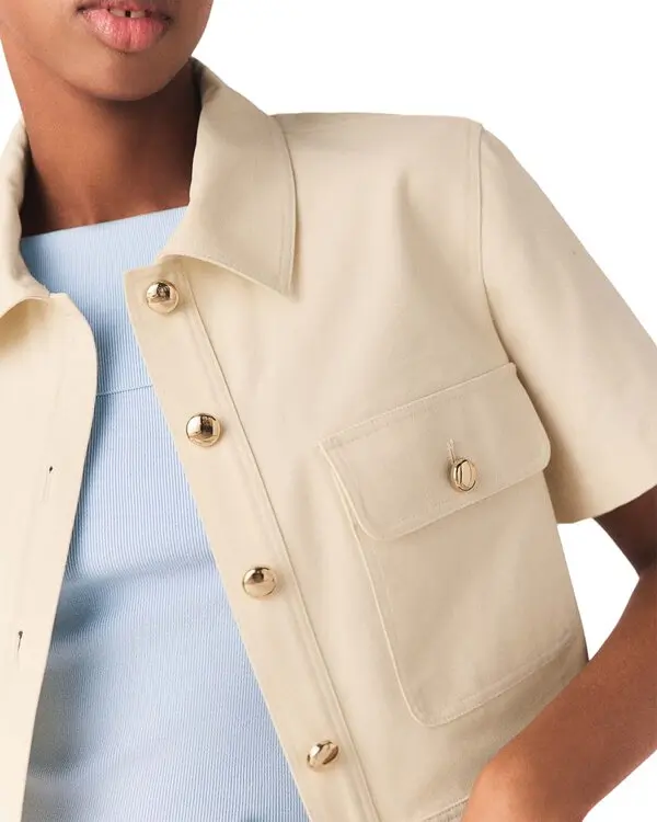 Maje Cropped Jacket - Ecru