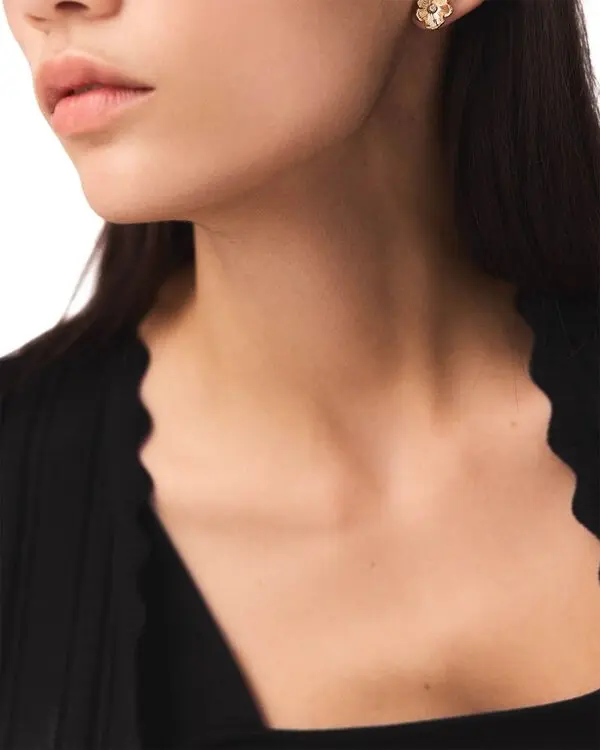 Maje Pave Flower Stud Earrings
