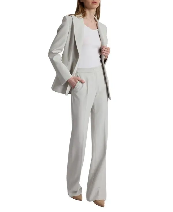 Santorelli Bethany Flared Pant In Soft Stretch Crepe - Ash