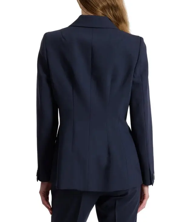 Santorelli Mara Asymmetrical Blazer In Virgin Wool Stretch