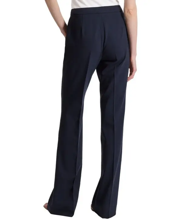Santorelli Bethany Flared Pant In Virgin Wool Stretch - Midnight
