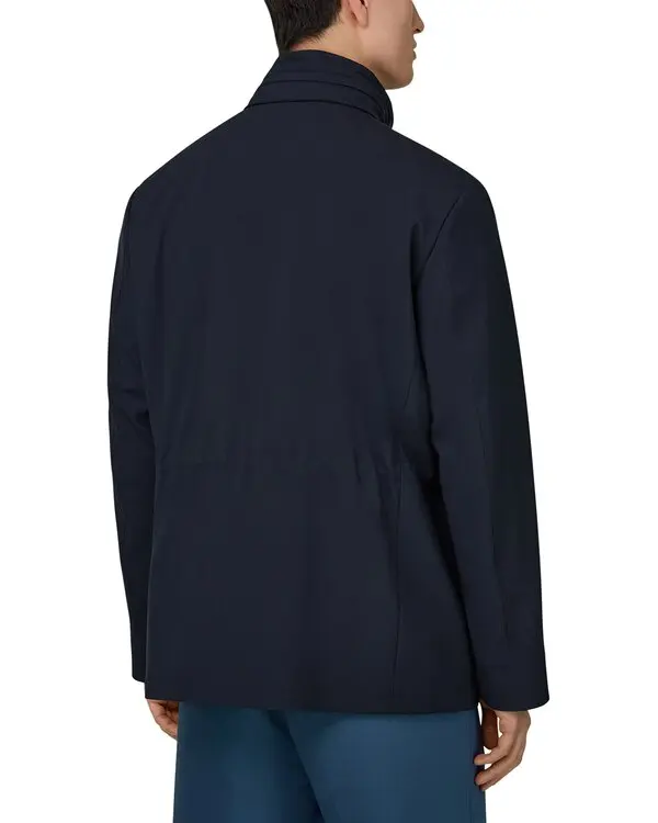 Boggi Milano Regular Fit Wool Field Jacket - Navy Blue