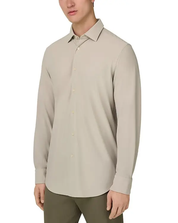 Boggi Milano Piquet Slim Fit Tokyo Shirt - Sand
