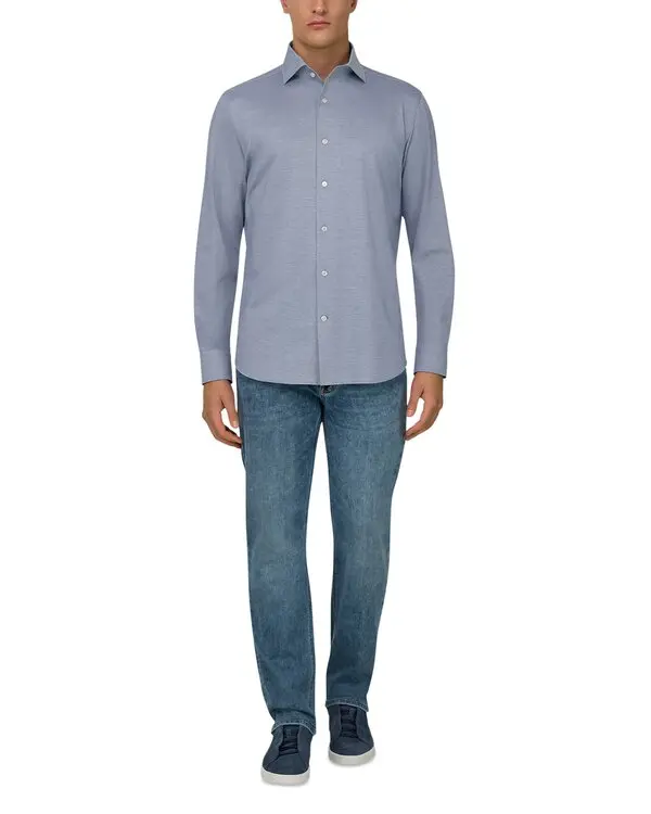 Boggi Milano Regular Fit Japanese Jersey Shirt