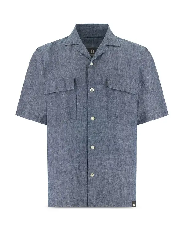 Boggi Milano Camp Collar Linen Denim Shirt