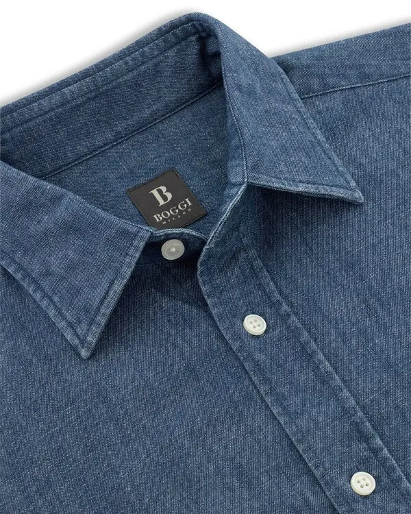 Boggi Milano Regular Fit Cotton Denim Shirt