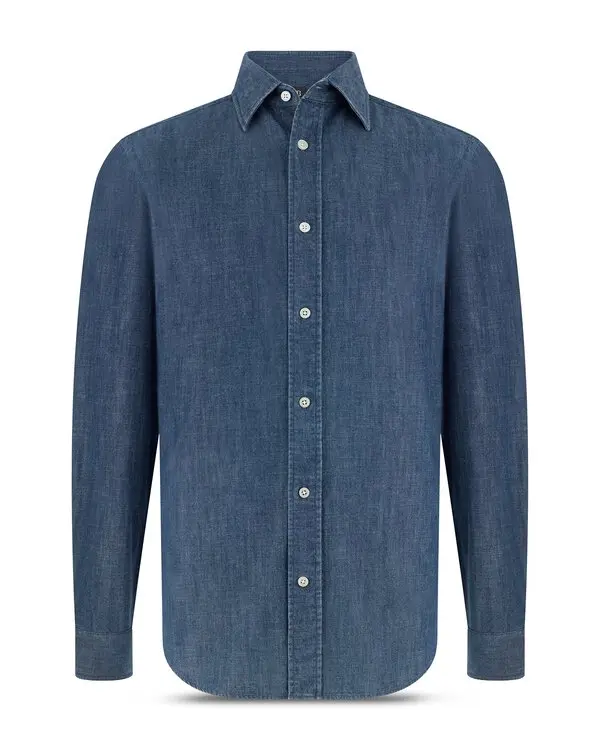 Boggi Milano Regular Fit Cotton Denim Shirt