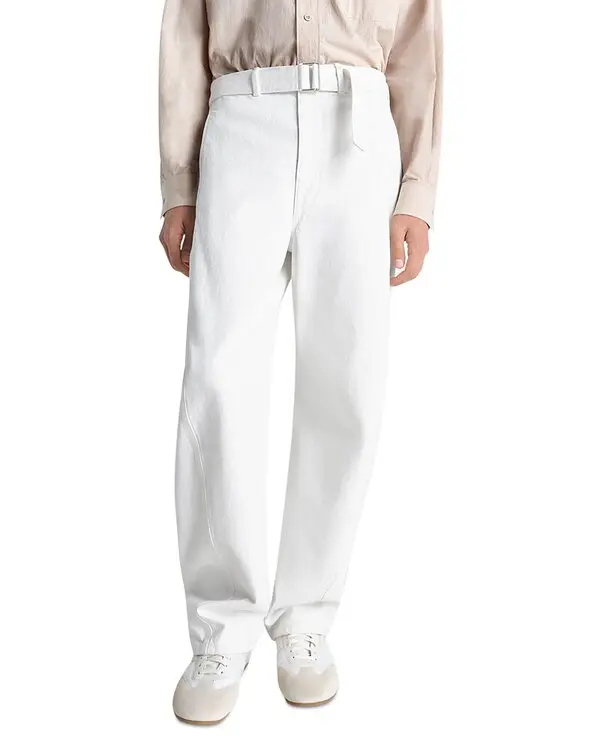 LEMAIRE Twisted Belted Denim Pants - Milk