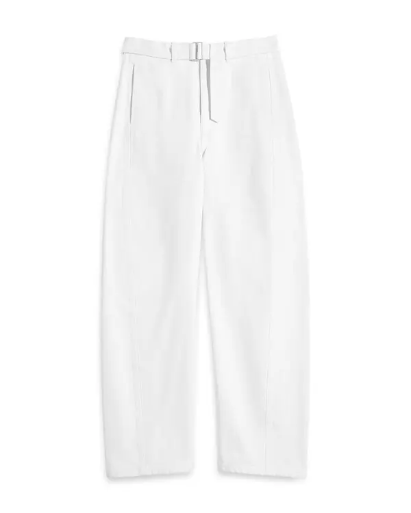LEMAIRE Twisted Belted Denim Pants - Milk