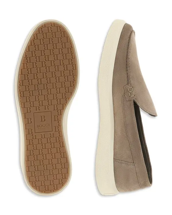 Boggi Milano Suede Leather Loafer Sneakers - Beige