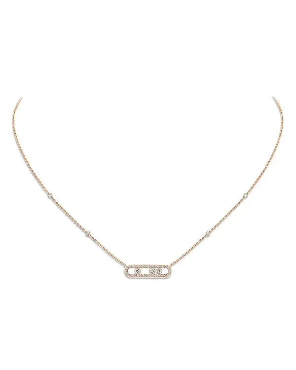 Messika 18k Rose Gold Diamond Baby Move Necklace - Pink Gold