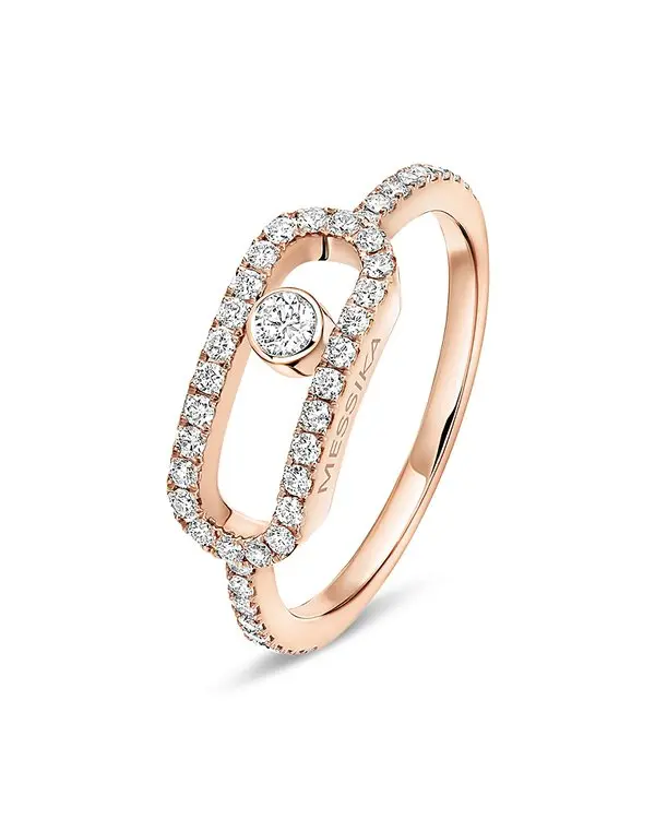 Messika 18k Rose Gold Diamond Move Uno Ring - Pink Gold