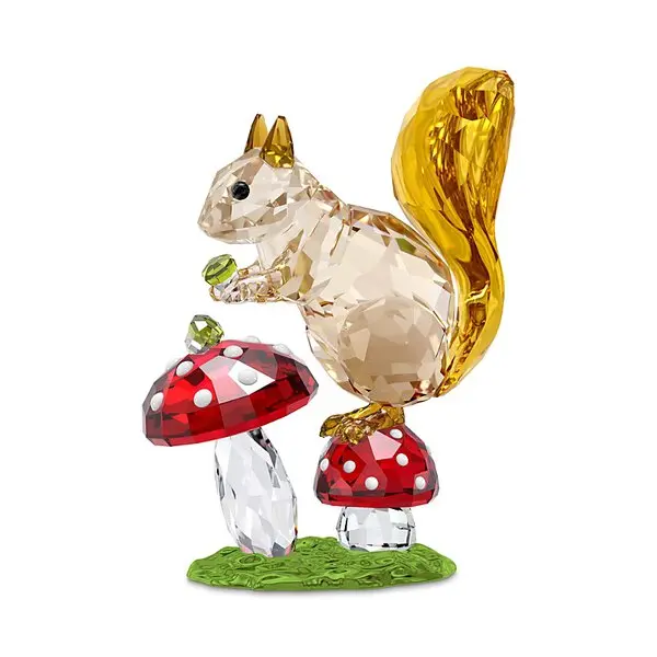 SWAROVSKI Idyllia Collection Squirrel And Mushroom Crystal Figurine - No Color