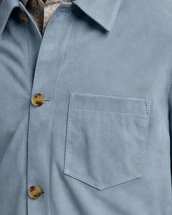 David Donahue City Suede Jacket - Cloud Blue