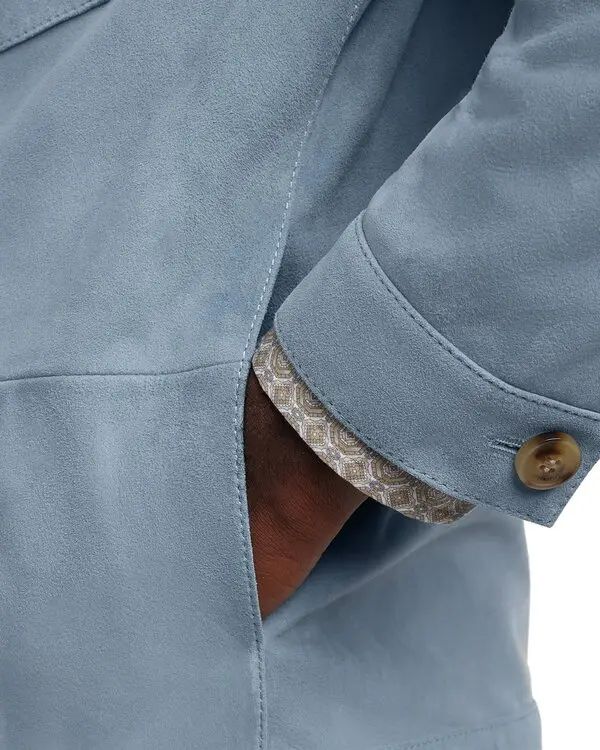 David Donahue City Suede Jacket - Cloud Blue