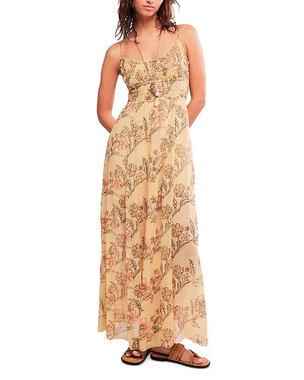 Free People One Ciella Printed Maxi Dress - Vanilla