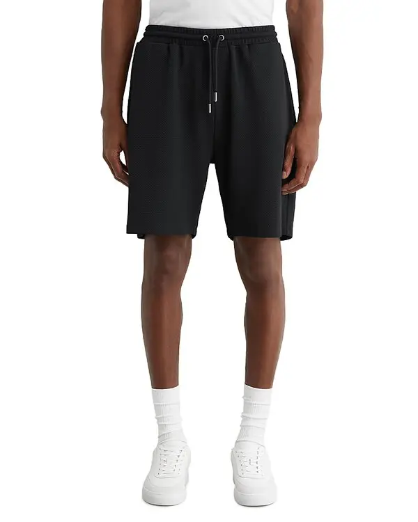 REISS Textured Drawstring Shorts 7 - Navy