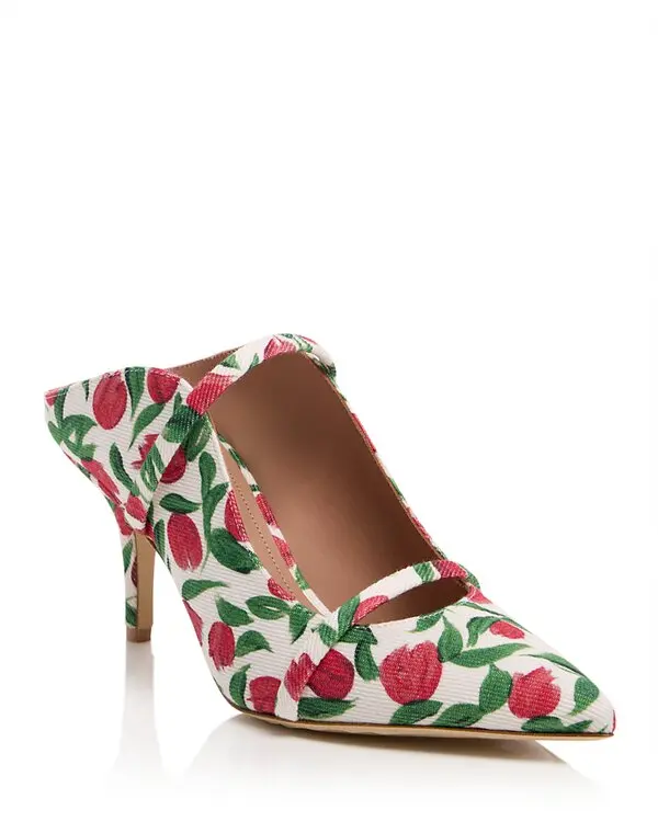 MALONE SOULIERS Maureen 70 Floral Print Mules - Red/red