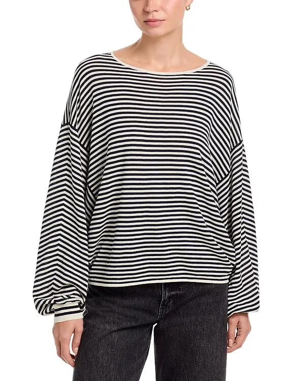 FRAME Striped Slouchy Sweater - Cream Multi