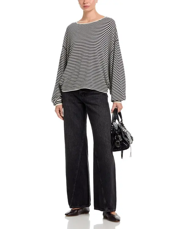 FRAME Striped Slouchy Sweater - Cream Multi