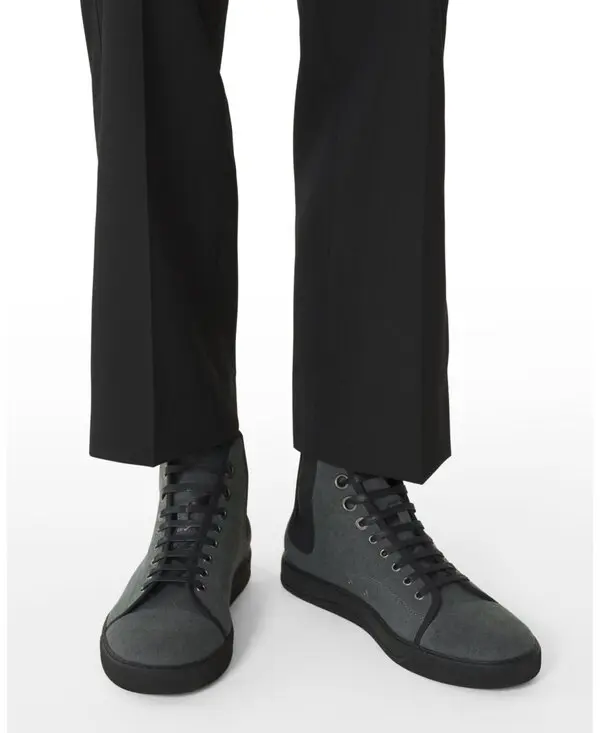 LANVIN Dbb1 High-top Canvas Sneakers - Black/anthracite.