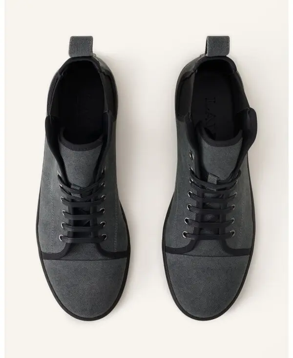 LANVIN Dbb1 High-top Canvas Sneakers - Black/anthracite.