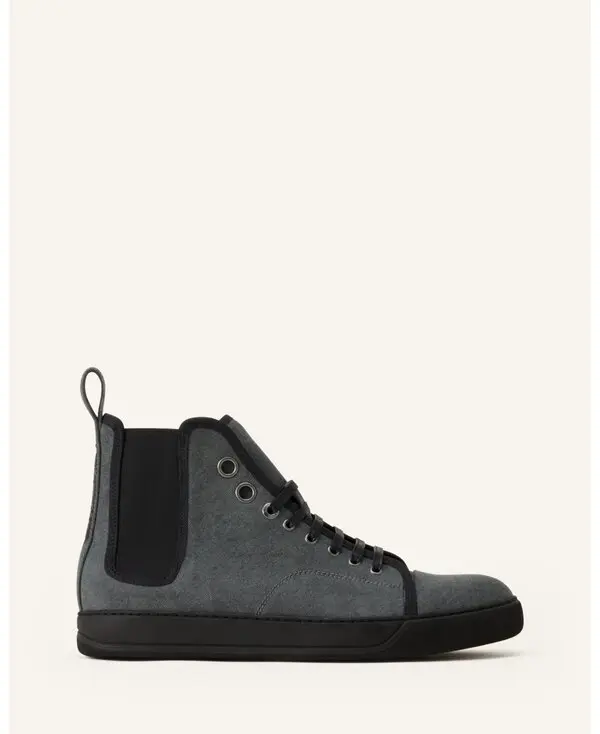 LANVIN Dbb1 High-top Canvas Sneakers - Black/anthracite.