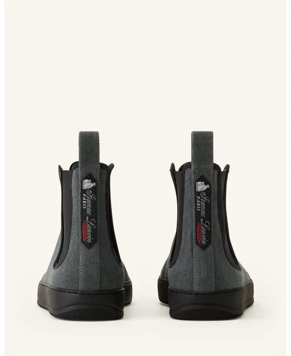 LANVIN Dbb1 High-top Canvas Sneakers - Black/anthracite.